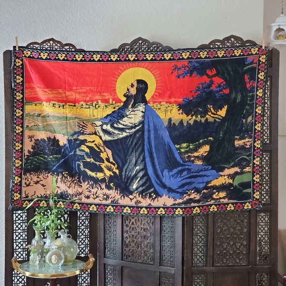 Vintage | Wall Decor | Vintage Jesus Tapestry Praying | Poshmark